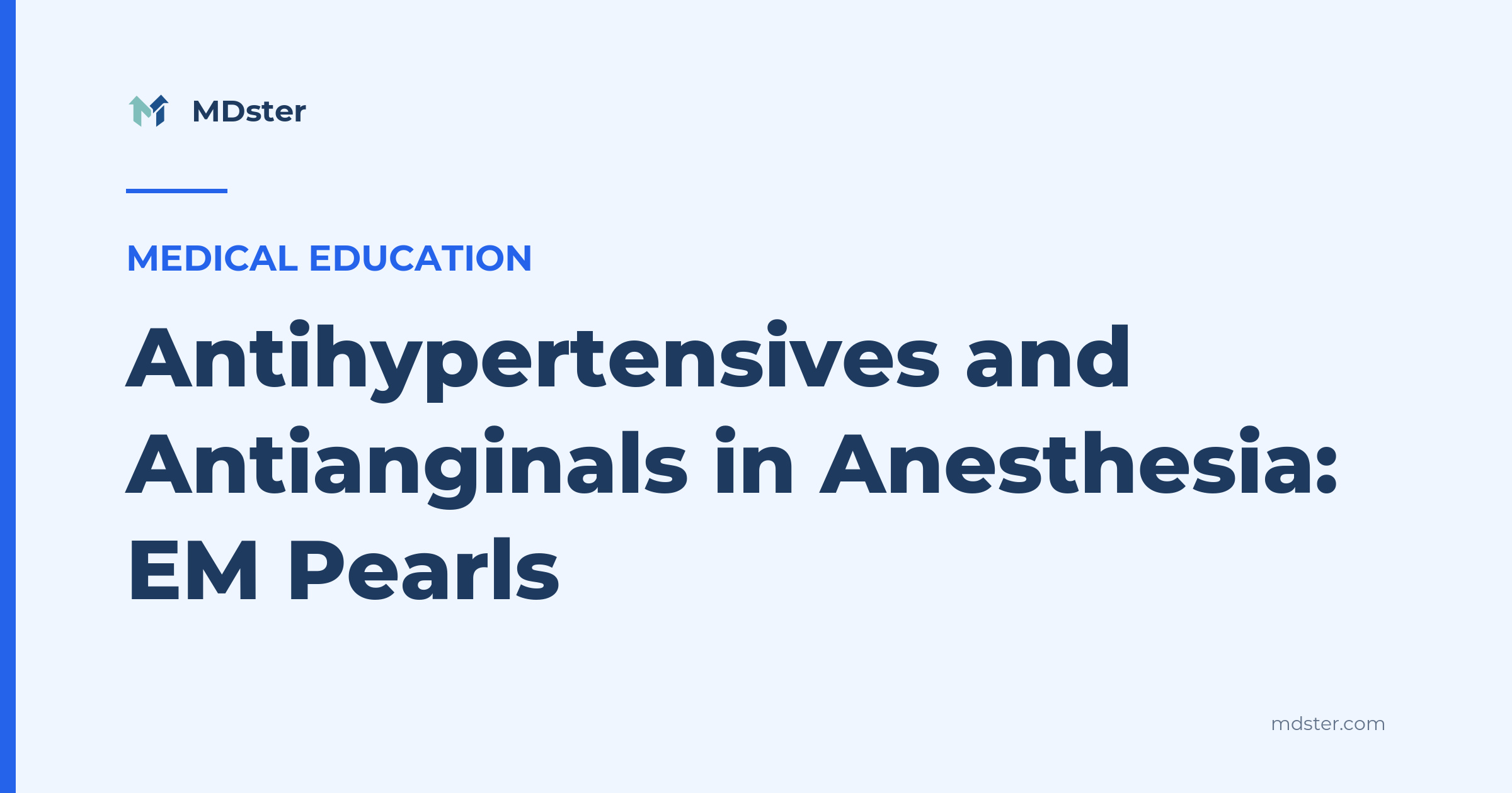 Antihypertensives and Antianginals in Anesthesia | E... | MDster